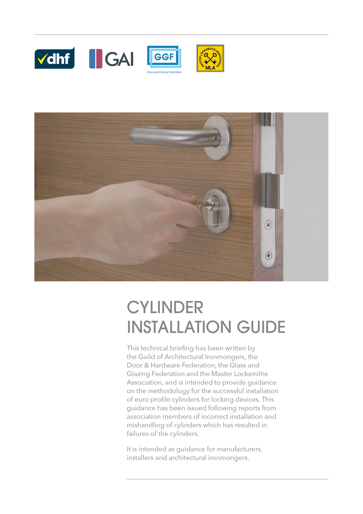 New Cylinder installation guide published following industry feedback